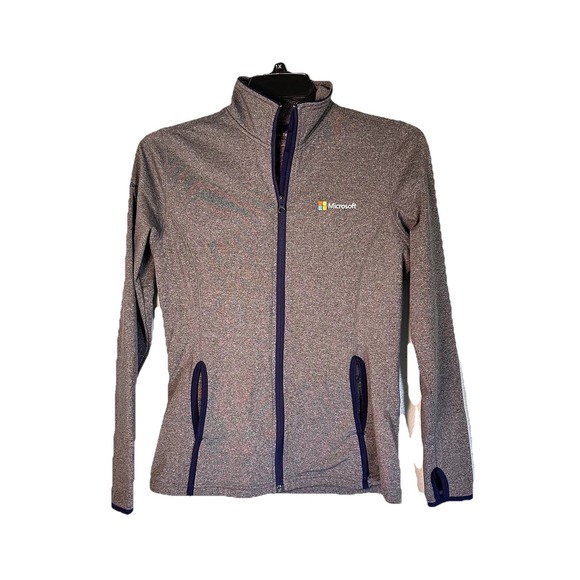 Microsoft | Pants & Jumpsuits | Microsoft Teams Gray Track Jacket Women ...